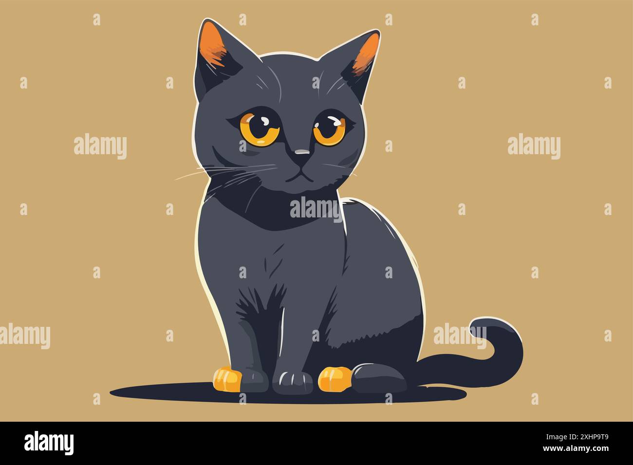 Cat vintage vector illustration Stock Vector Image & Art - Alamy