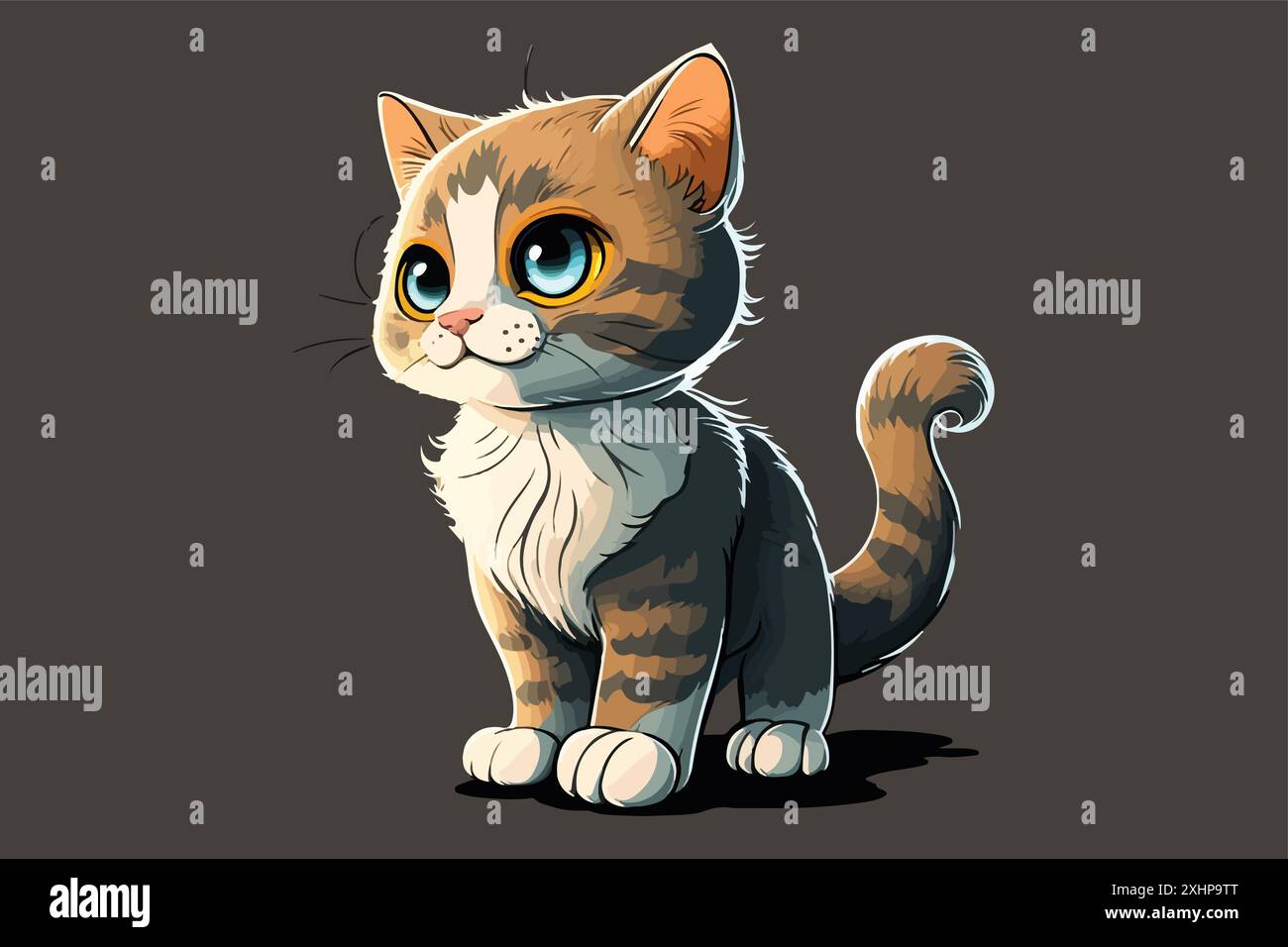 Cat full body character cartoon vector illustration Stock Vector Image ...