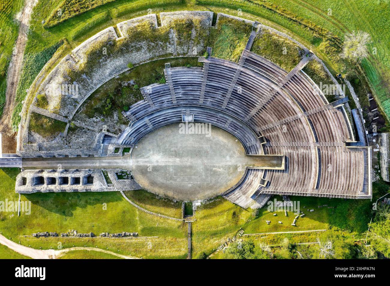 France, Vosges, Grand, amphitheater of Grand, Gallo-Roman period, built ...