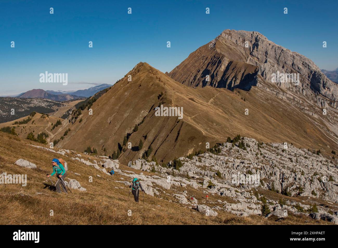 France, Haute Savoie, Aravis Bargy massif, Grand Bornand, hike to the ...