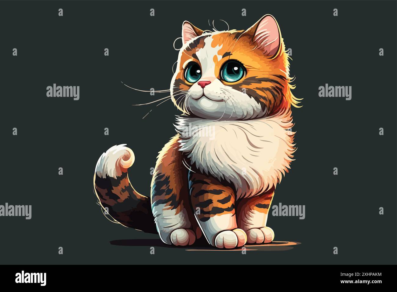 Cat full body character cartoon vector illustration Stock Vector Image ...
