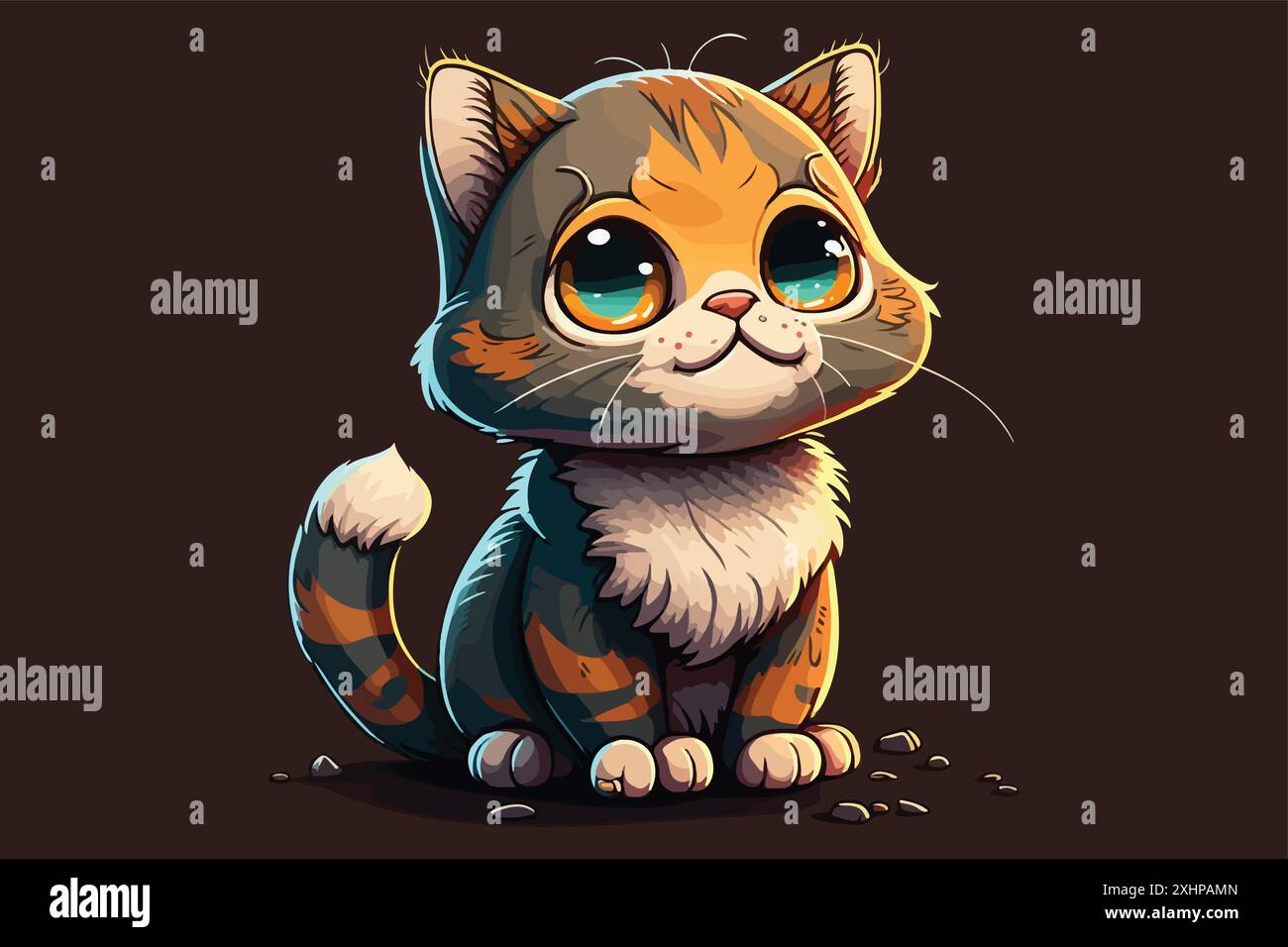 Cat full body character cartoon vector illustration Stock Vector Image ...