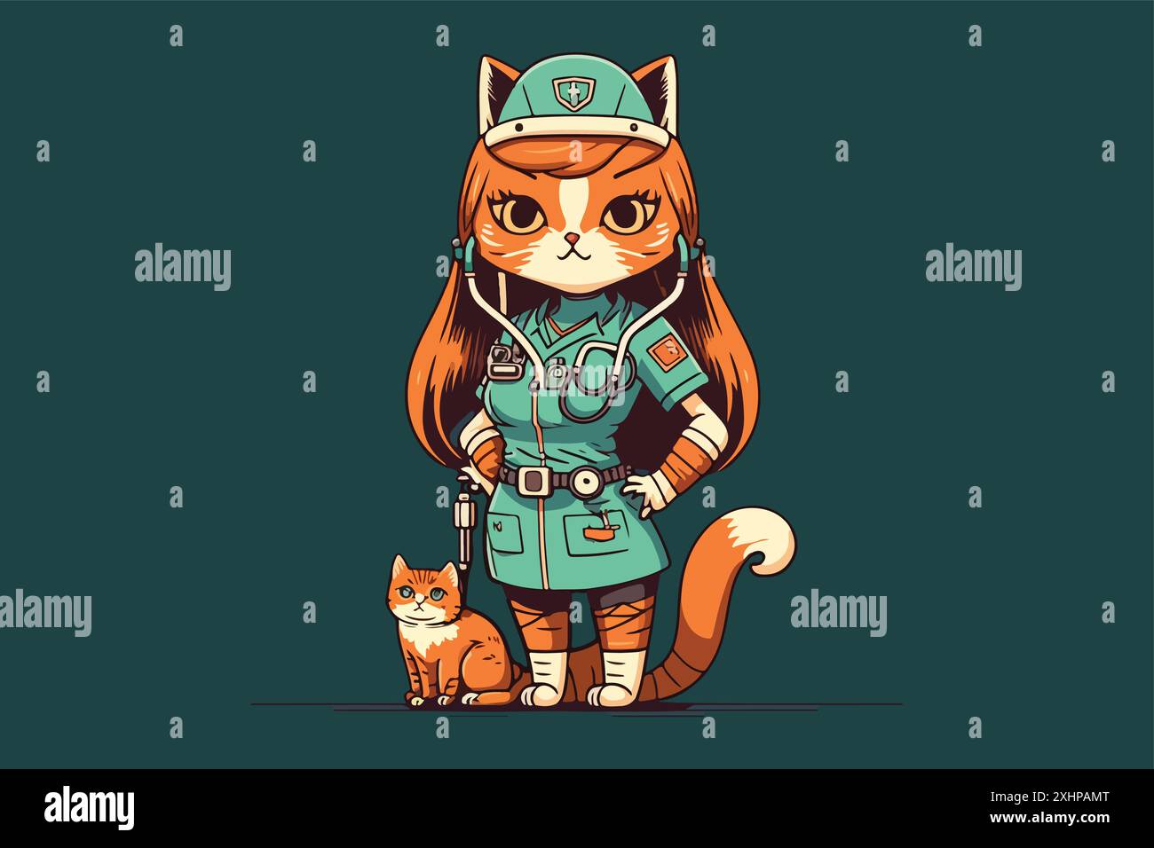 Cat nurse vector illustration Stock Vector Image & Art - Alamy