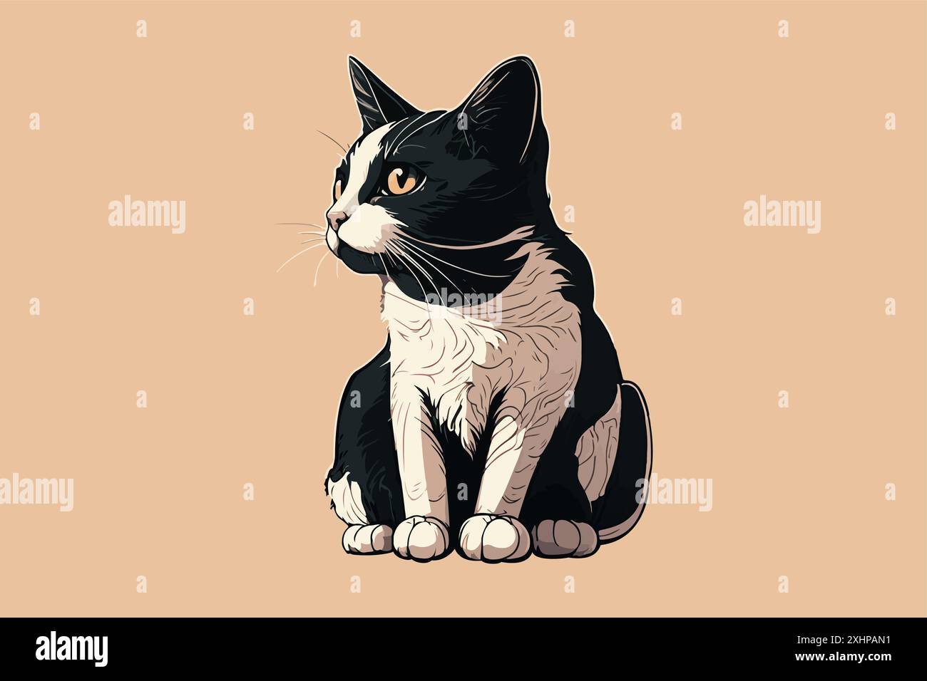 Cat vintage vector illustration Stock Vector Image & Art - Alamy