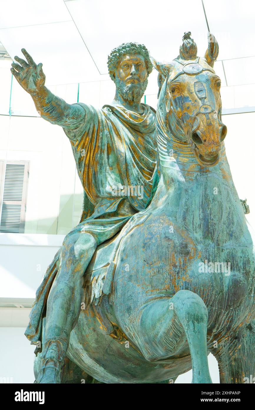 Equestrian Statue of Marcus Aurelius. Capitoline Museums, Rome, Italy ...