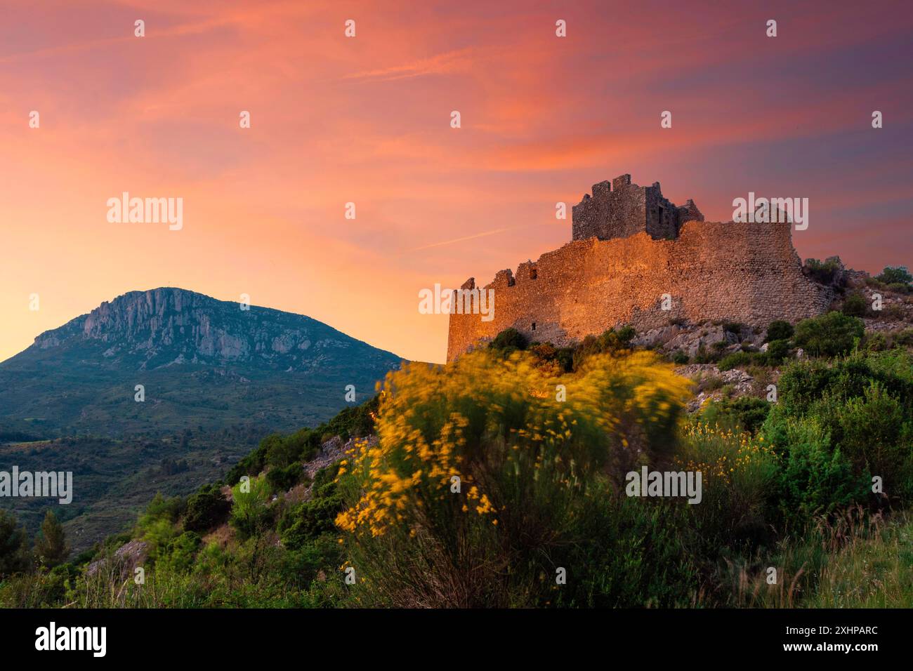 France, Aude, Padern, Padern castle, Corbieres Fenouilledes Regional ...