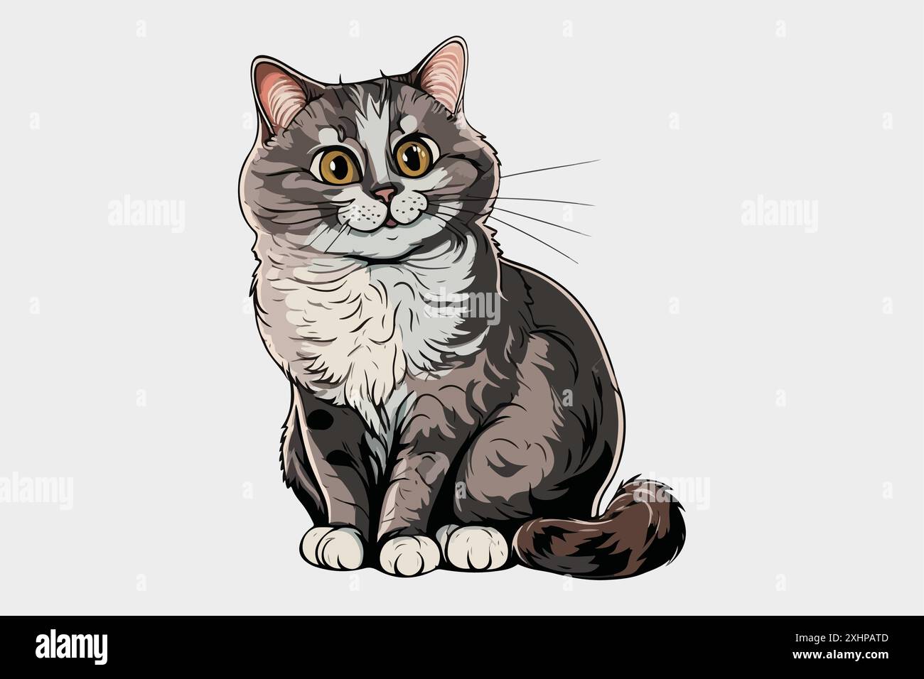 Cat full body character cartoon vector illustration Stock Vector Image ...