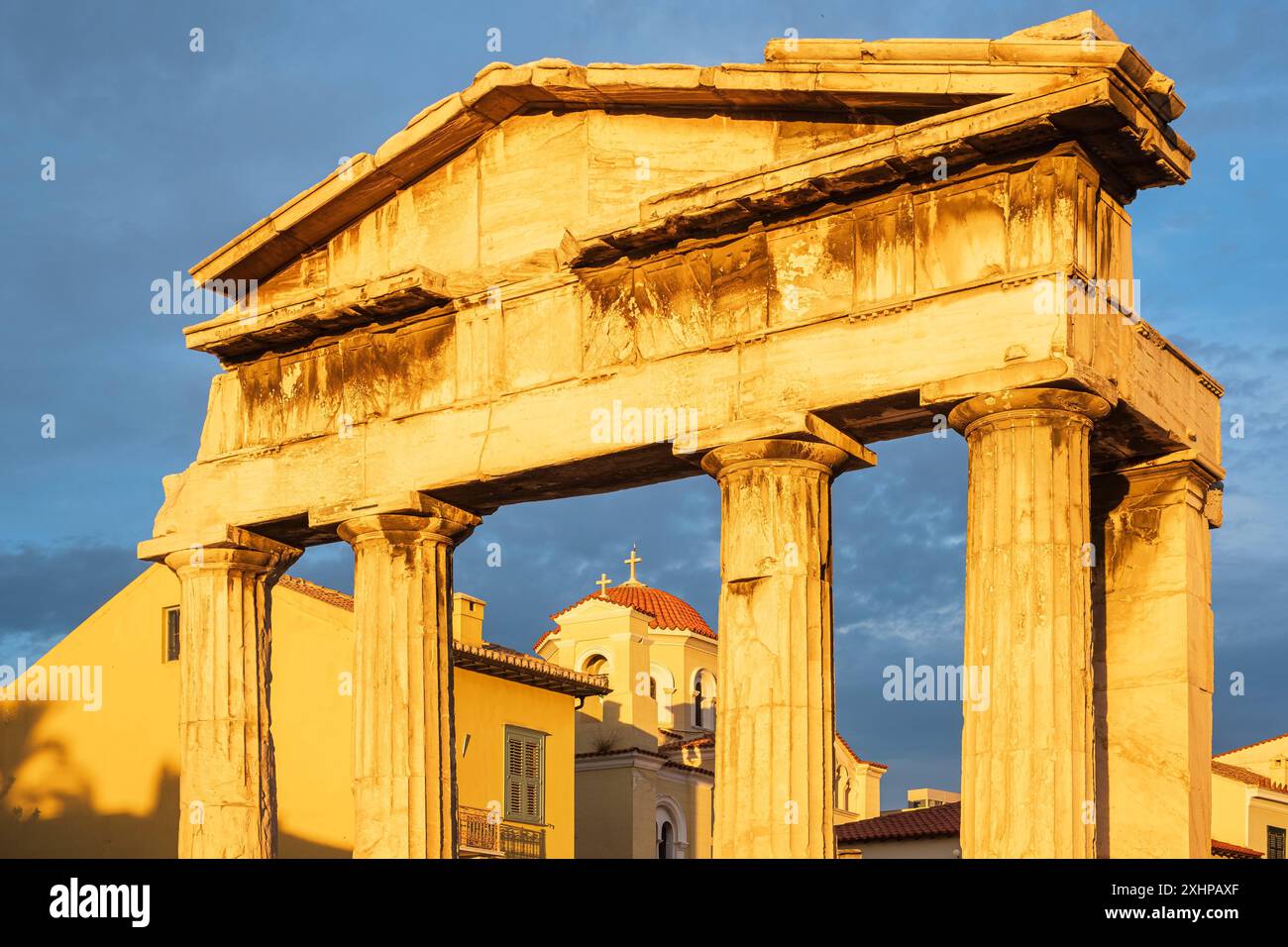 Greece, Athens, Plaka district, the Roman Agora at the foot of the ...