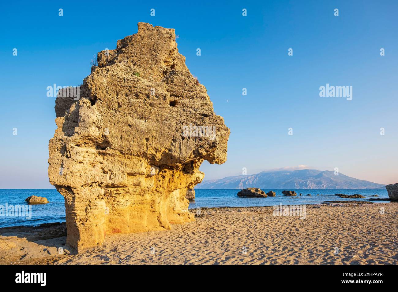 Greece, Sporades archipelago, Skyros island, Pouria beach and former ...
