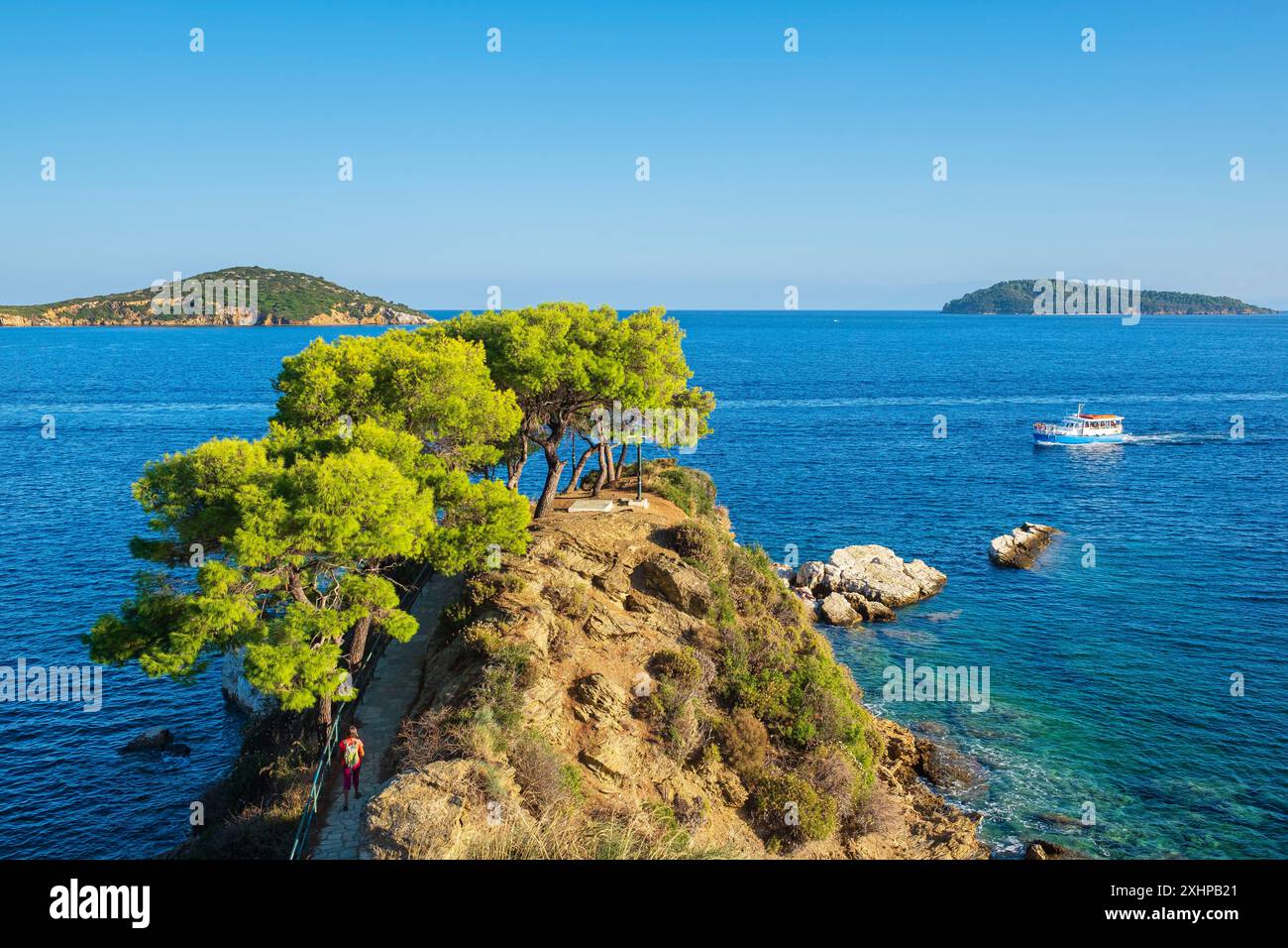 Greece, Sporades archipelago, Skiathos island, Chora, the capital of ...