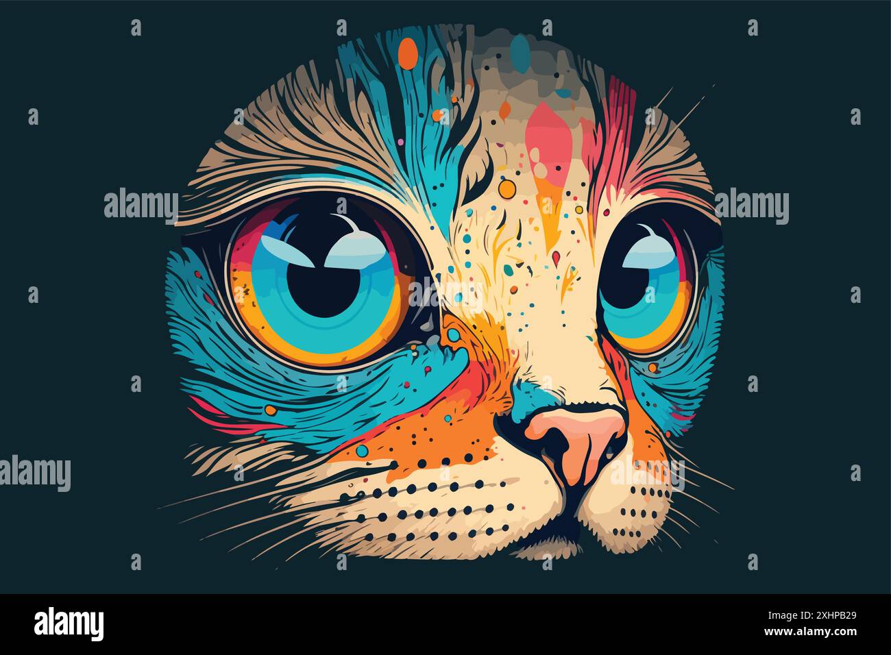 Colorful Cat vector illustration Stock Vector Image & Art - Alamy