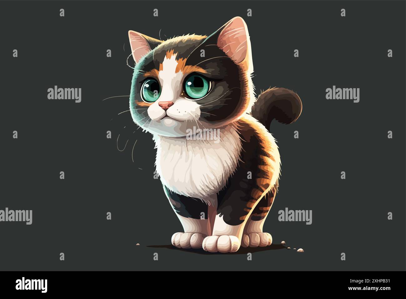 Cat full body character cartoon vector illustration Stock Vector Image ...