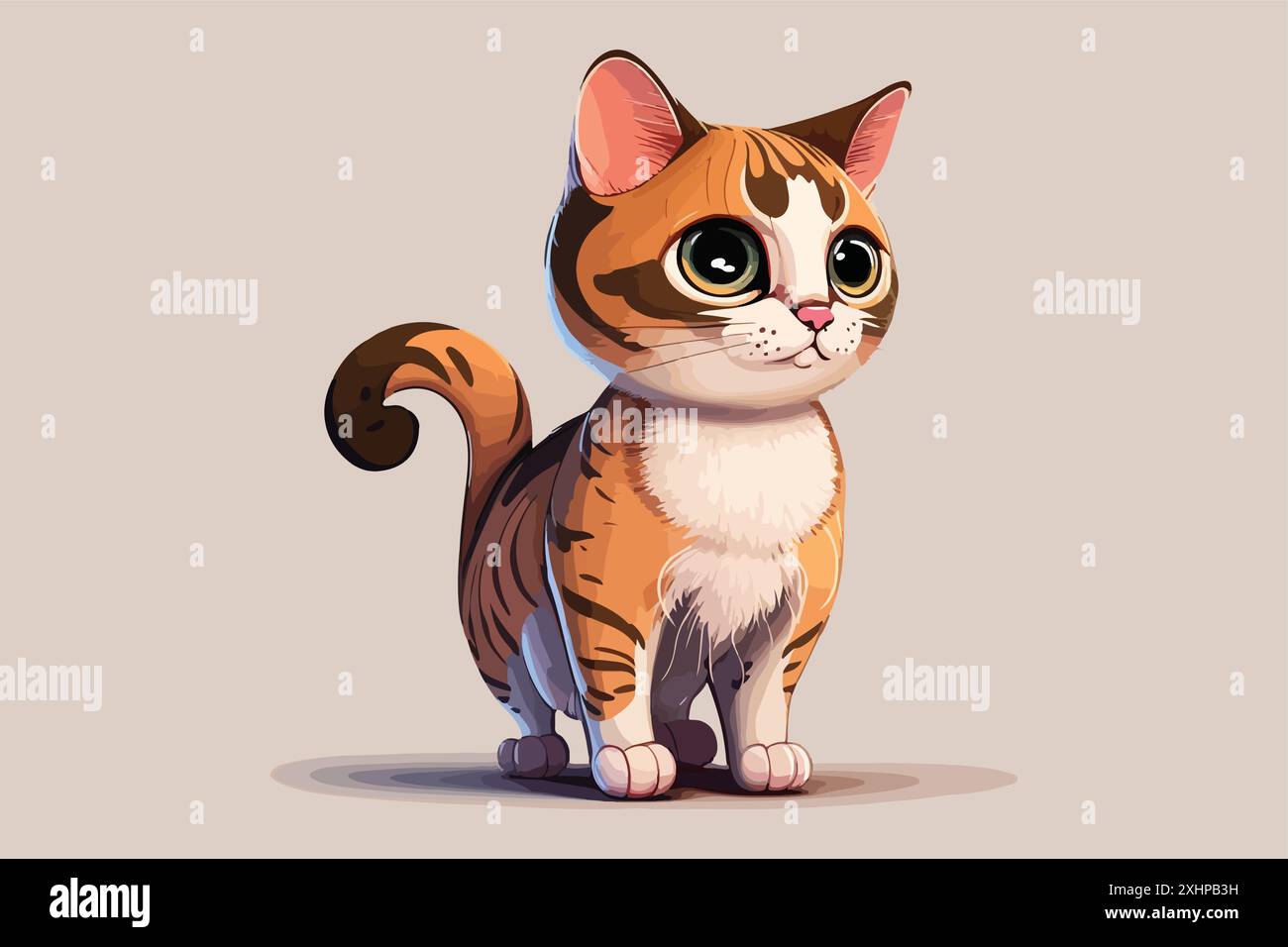 Cat full body character cartoon vector illustration Stock Vector Image ...