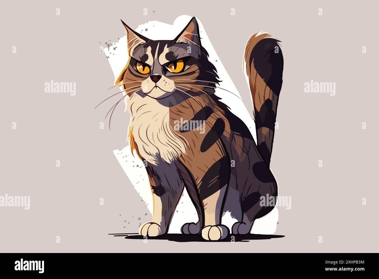 Cat full body character cartoon vector illustration Stock Vector Image ...