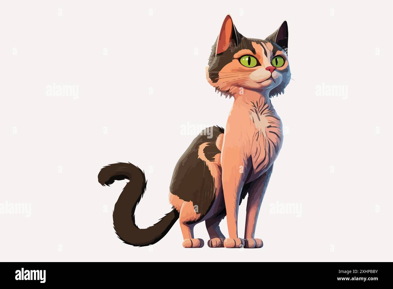 Cat full body character cartoon vector illustration Stock Vector Image ...