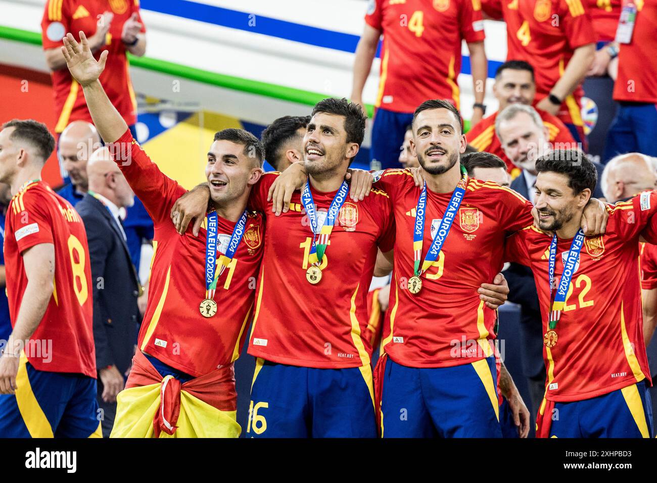 Berlin, Germany. 14th July, 2024. Ferran Torres (11), Rodri (16 ...