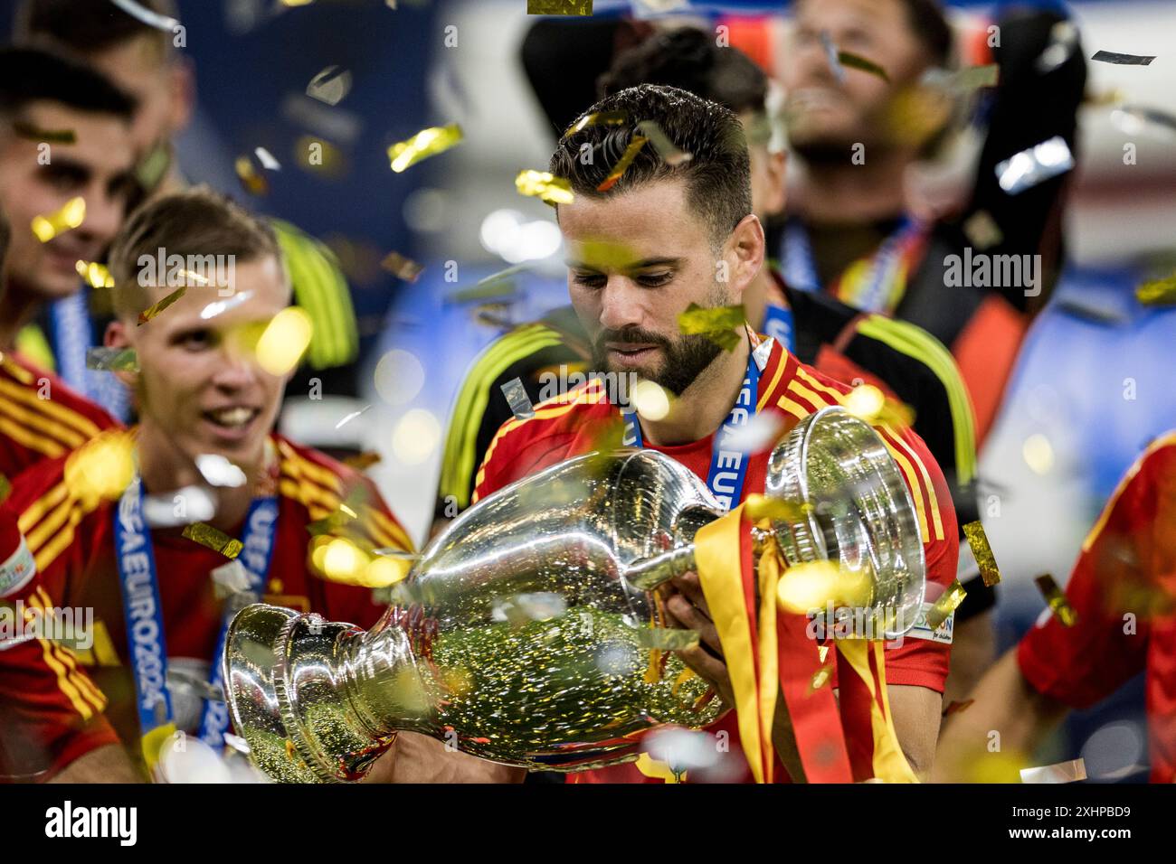 Berlin, Germany. 14th July, 2024. Nacho of Spain seen in celebration ...