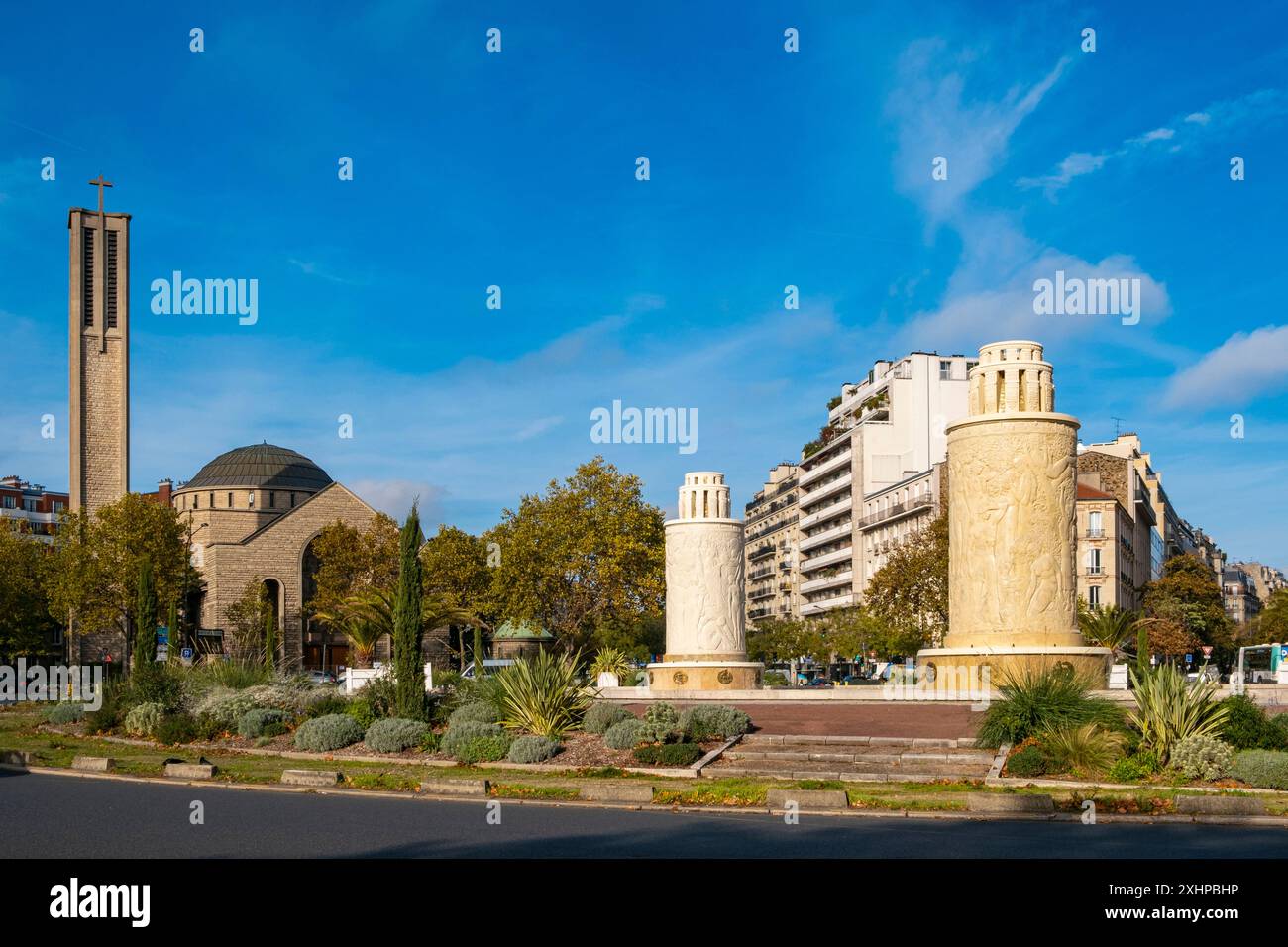 France, Paris, Porte de Saint Cloud, Fountains "Sources of the Seine ...