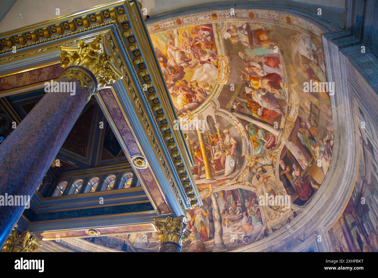 The raised tribune of the church, with frescoes by Giacomo Coppi. San ...