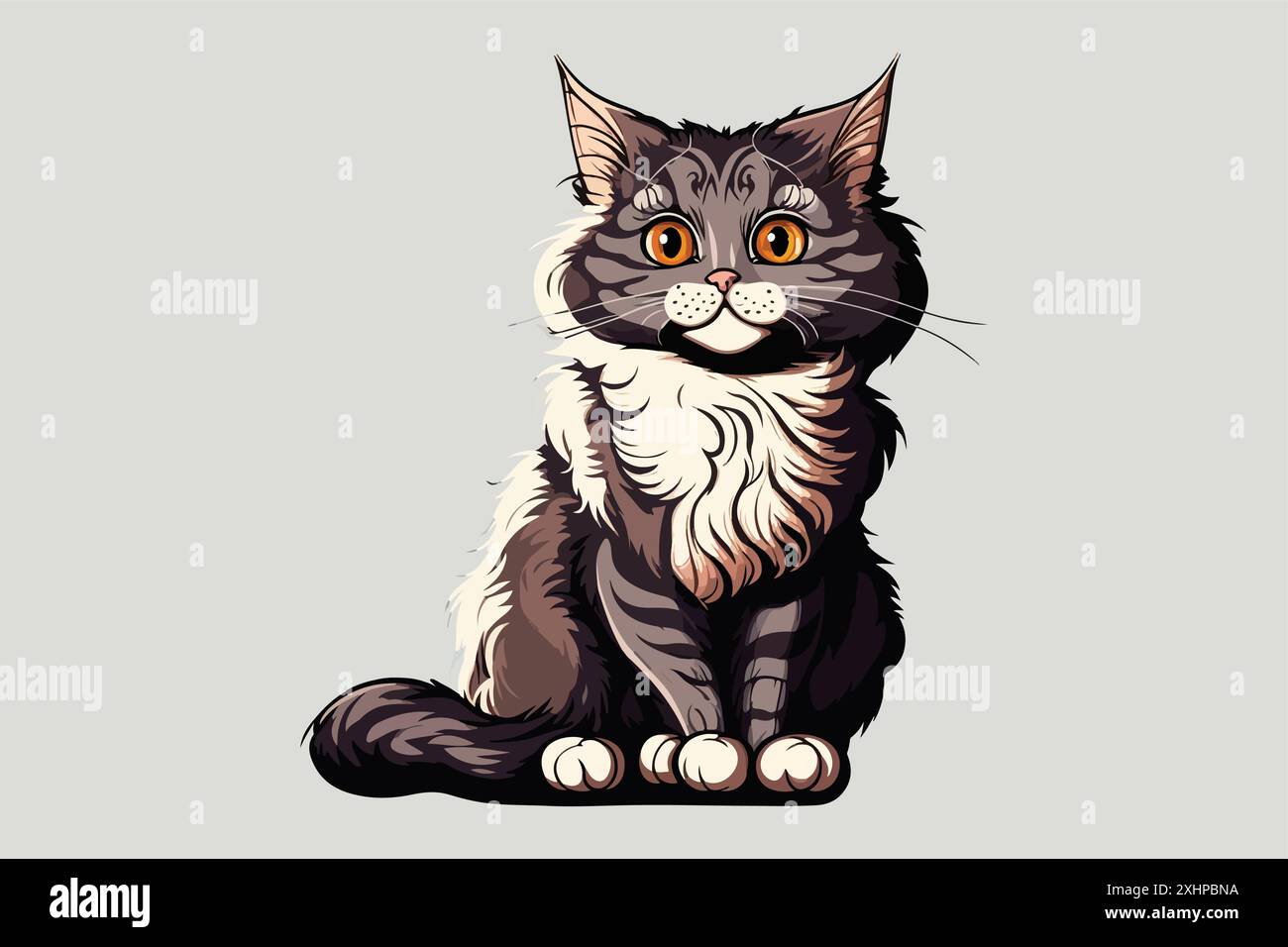 Cat full body character cartoon vector illustration Stock Vector Image ...