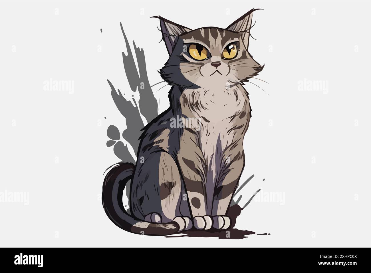Cat full body character cartoon vector illustration Stock Vector Image ...