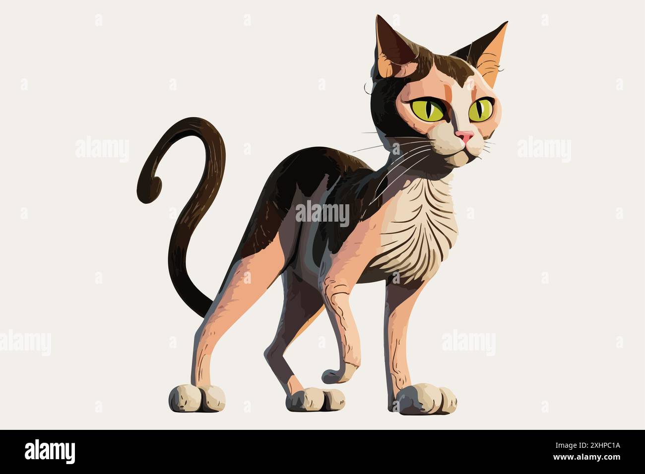 Cat full body character cartoon vector illustration Stock Vector Image ...