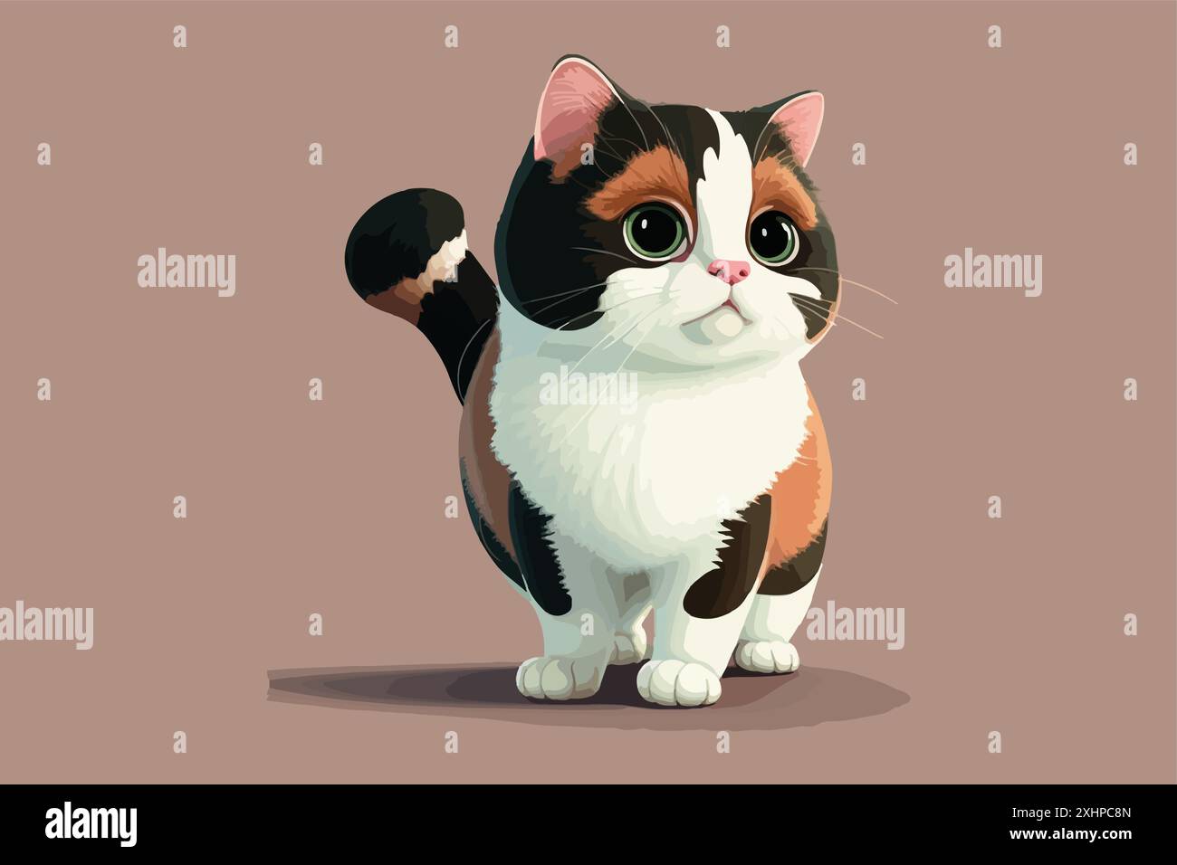 Cat full body character cartoon vector illustration Stock Vector Image ...