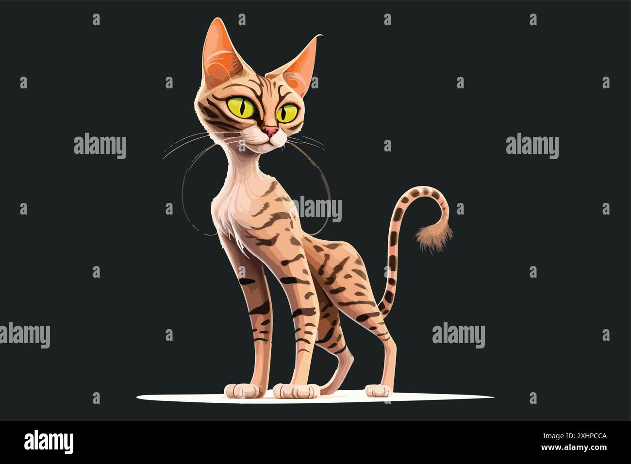 Cat full body character cartoon vector illustration Stock Vector Image ...