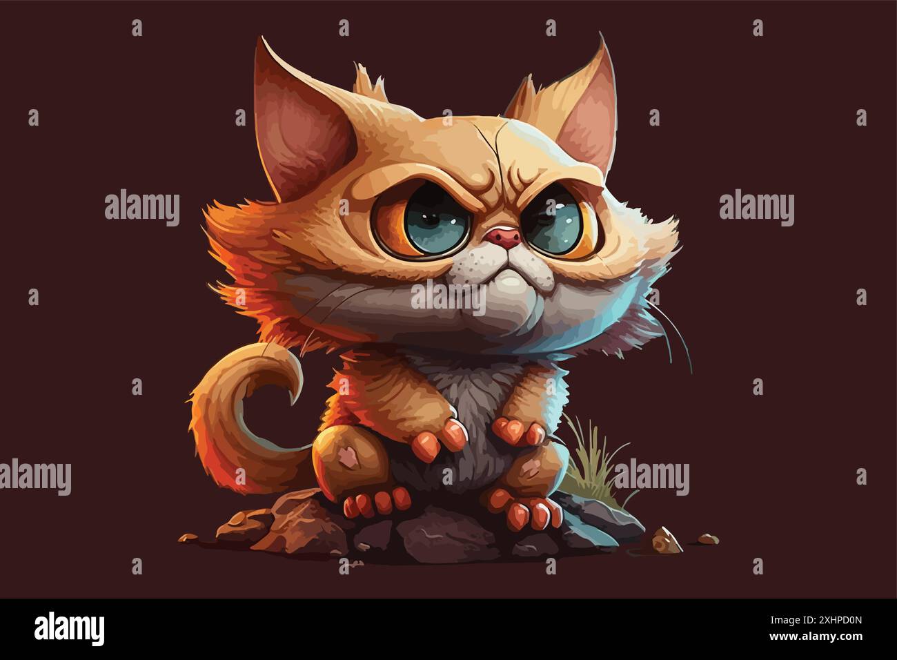 Cat full body character cartoon vector illustration Stock Vector Image ...