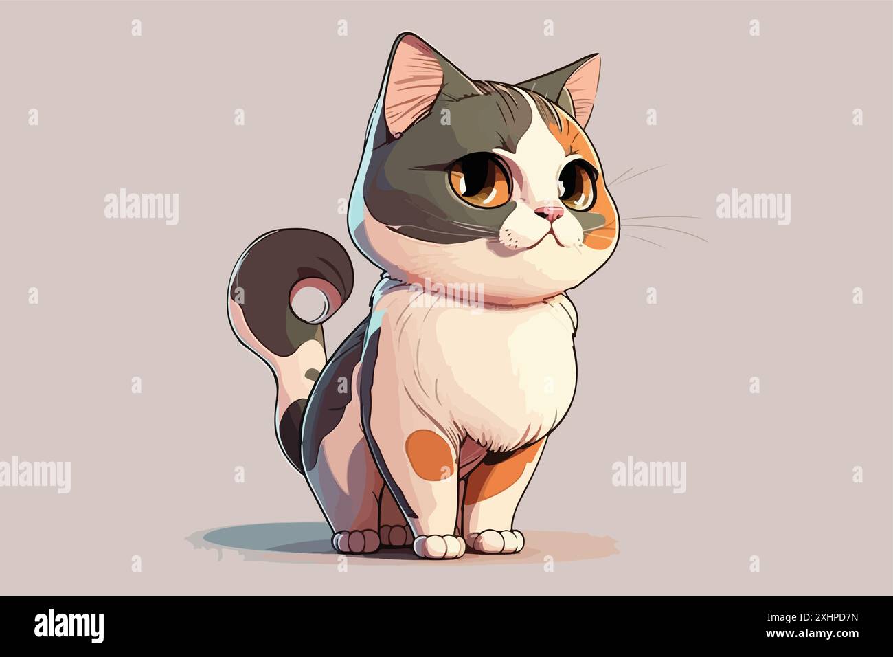 Cat full body character cartoon vector illustration Stock Vector Image ...
