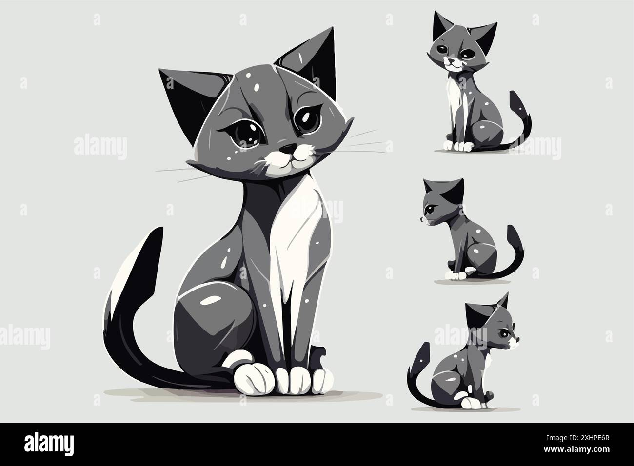 Cat full body character cartoon vector illustration Stock Vector Image ...