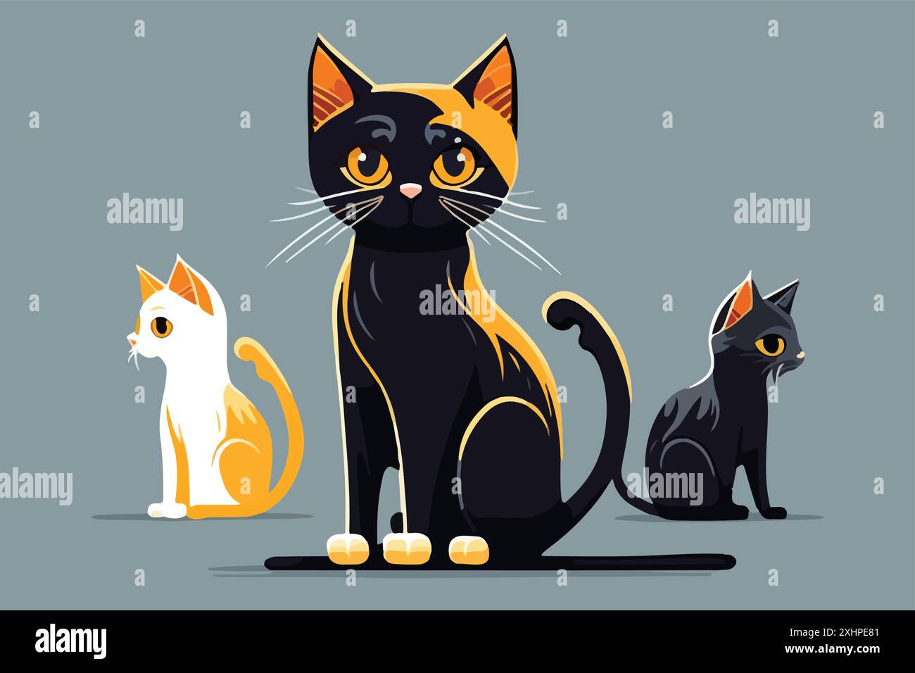 Cat full body character cartoon vector illustration Stock Vector Image ...