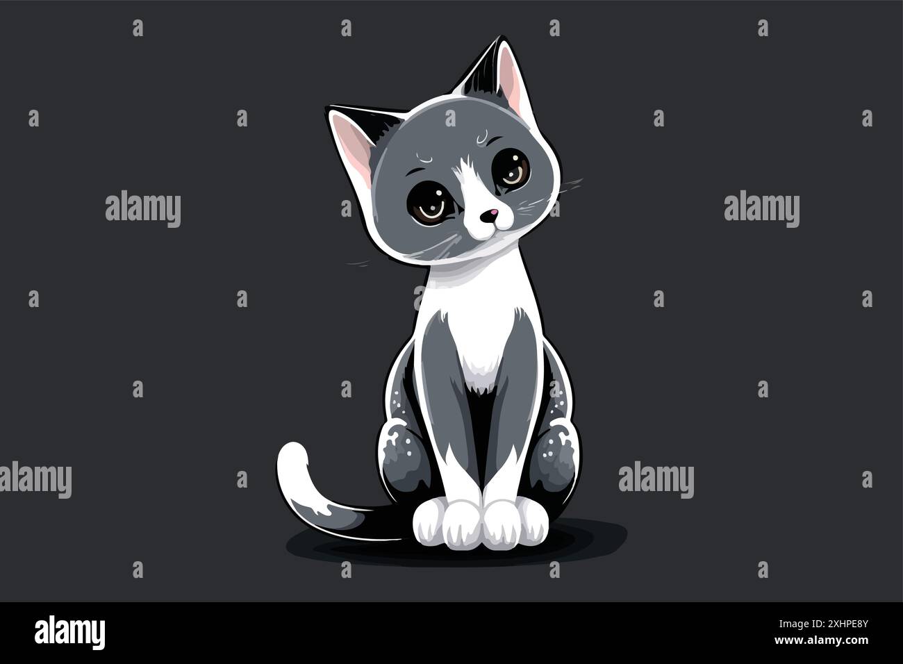 Cat full body character cartoon vector illustration Stock Vector Image ...