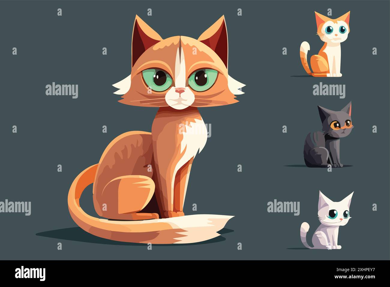 Cat full body drawing Stock Vector Images - Alamy
