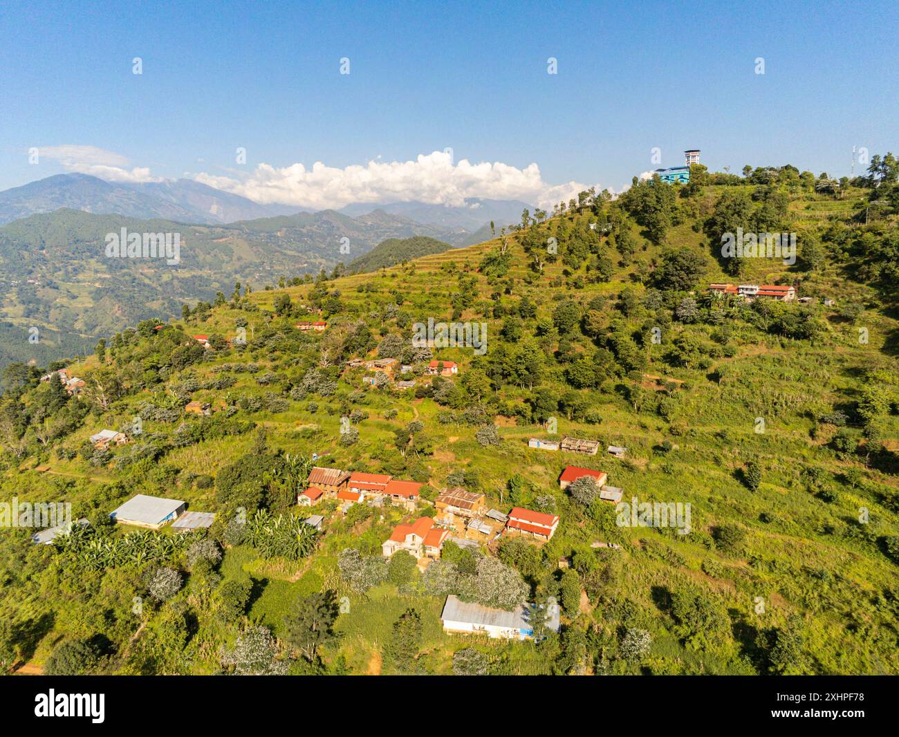Nepal, Chitwan region, Ratnanagar, rice terraces (aerial view Stock ...