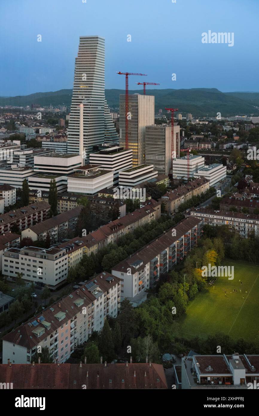Switzerland, Basel, the Roche towers, the tallest in Switzerland ...