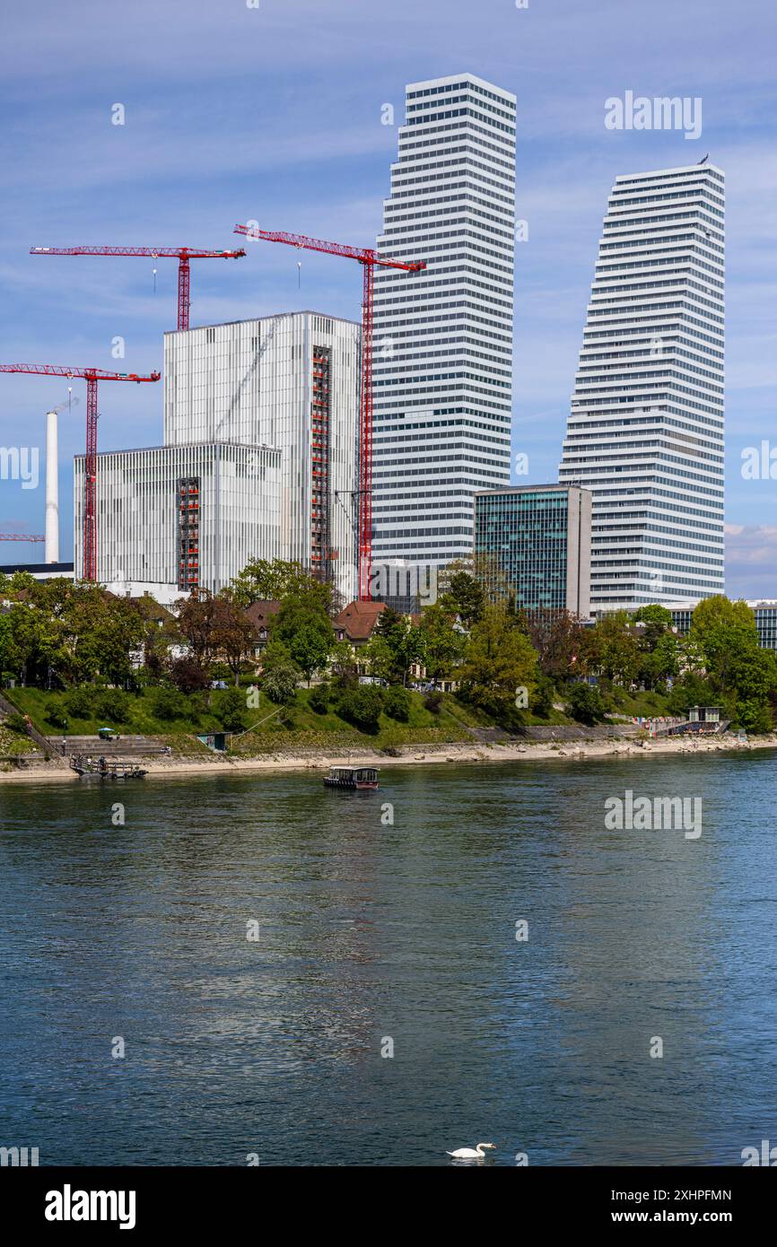 Switzerland, Basel, the Roche Towers, the tallest in Switzerland ...