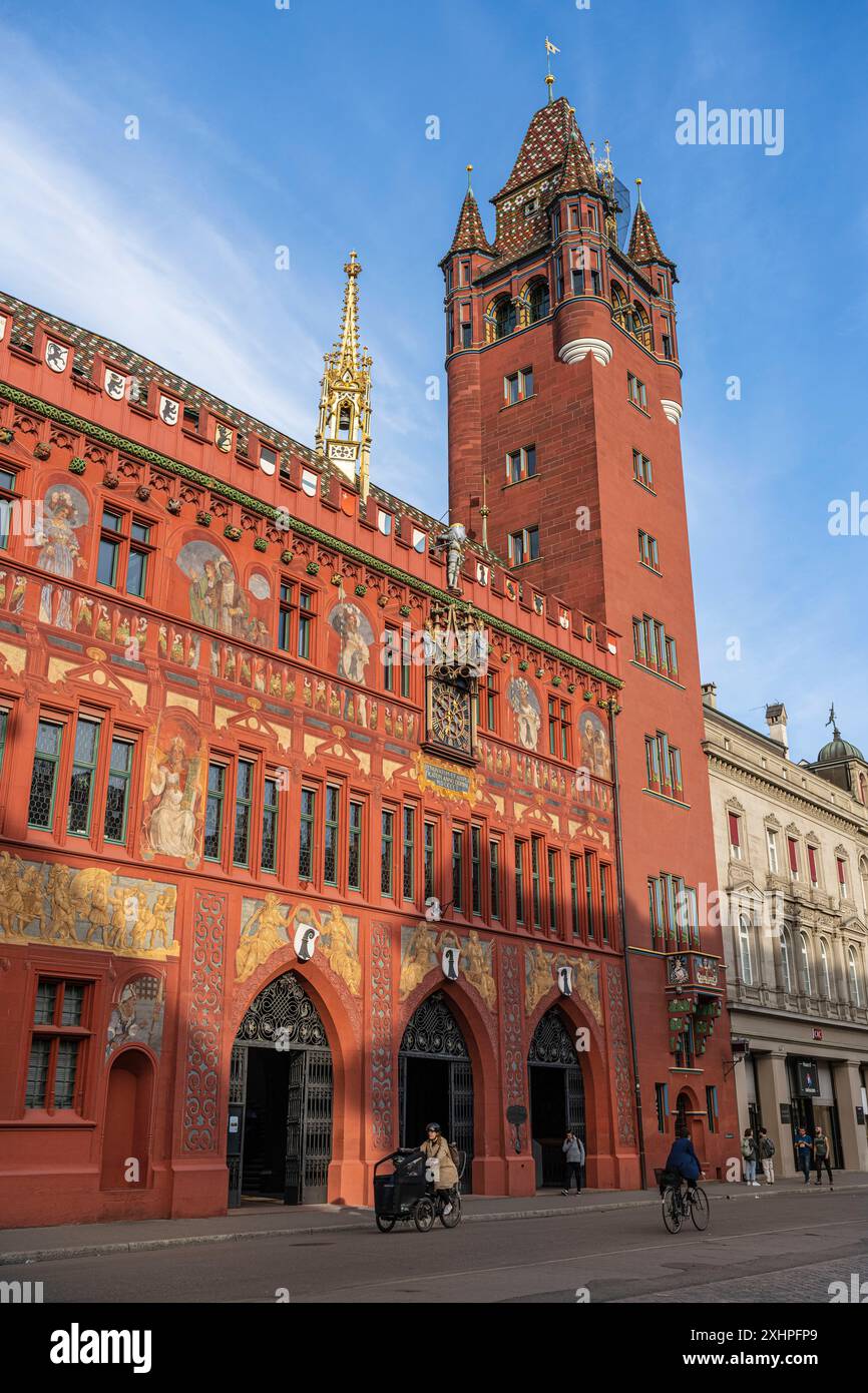 Switzerland, Basel, Marktplatz, City hall (Rathaus Stock Photo - Alamy