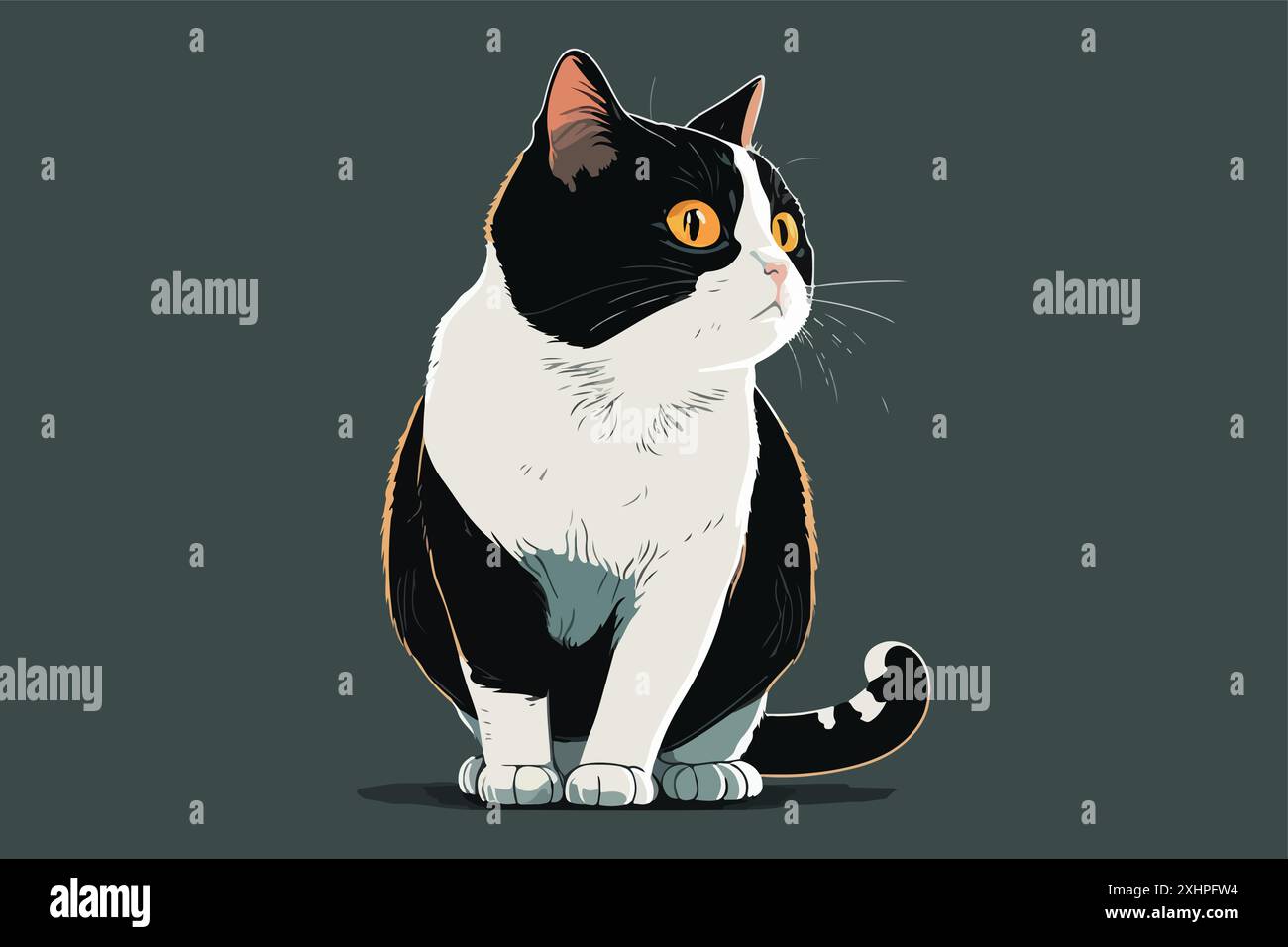 Cat full body character cartoon vector illustration Stock Vector Image ...