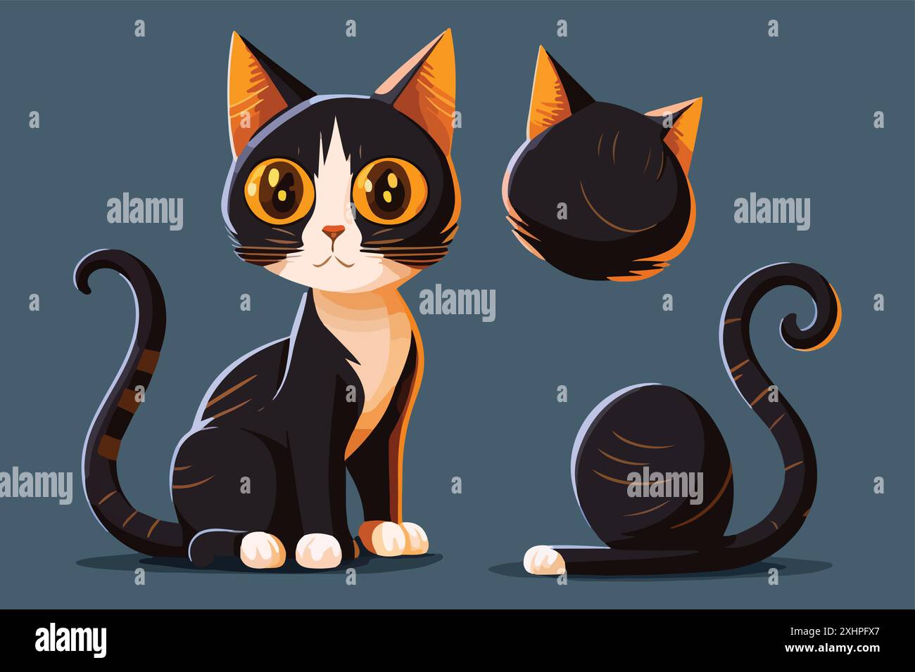 Cat full body character cartoon vector illustration Stock Vector Image ...