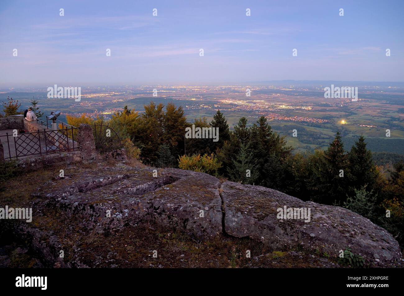 France, Bas Rhin, Mont Saint Odile, Mont Sainte-Odile Abbey also known ...