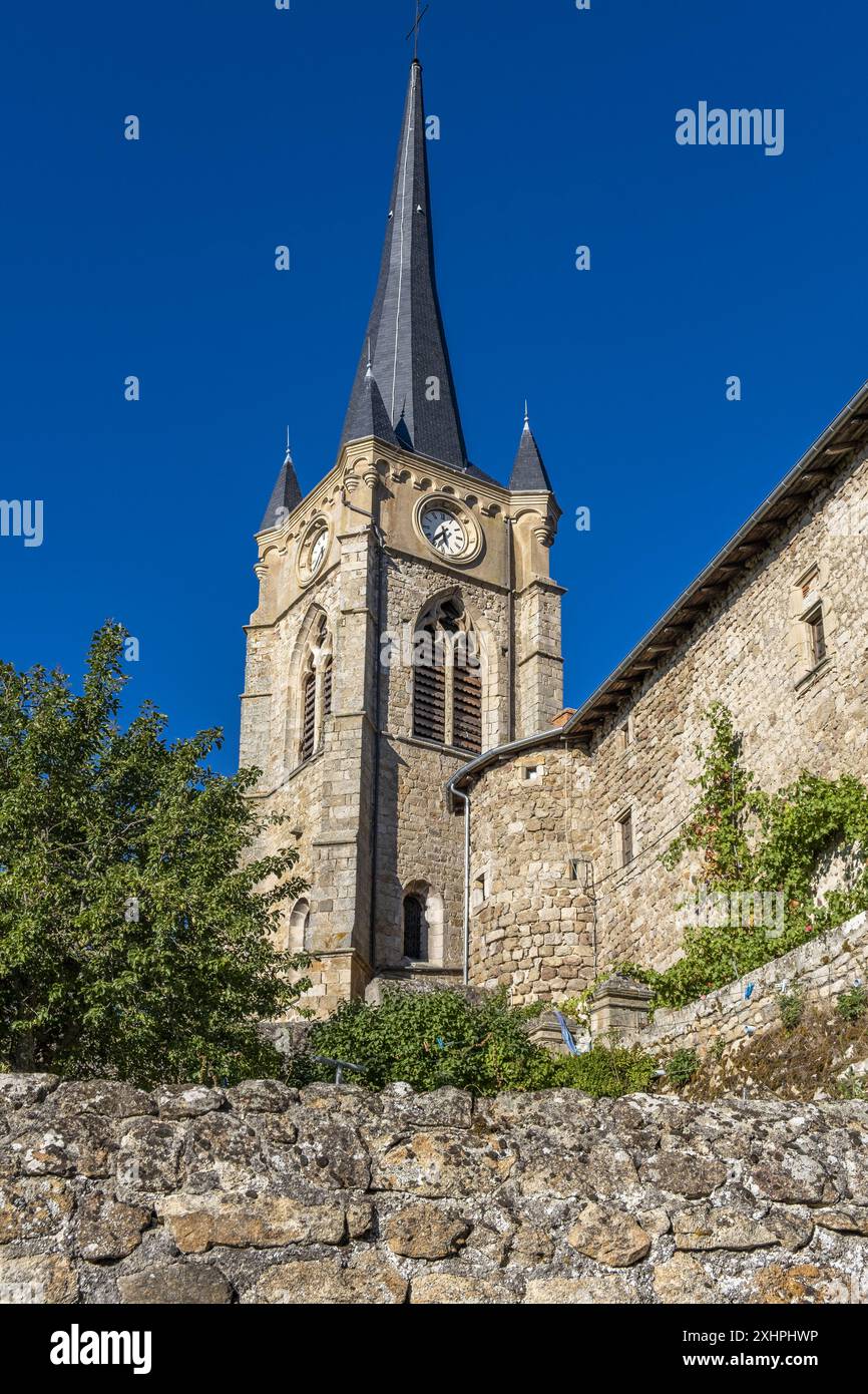 France, Haute Loire, Saint Pal de Chalencon, medieval city, church, labeled Petite cité de ...