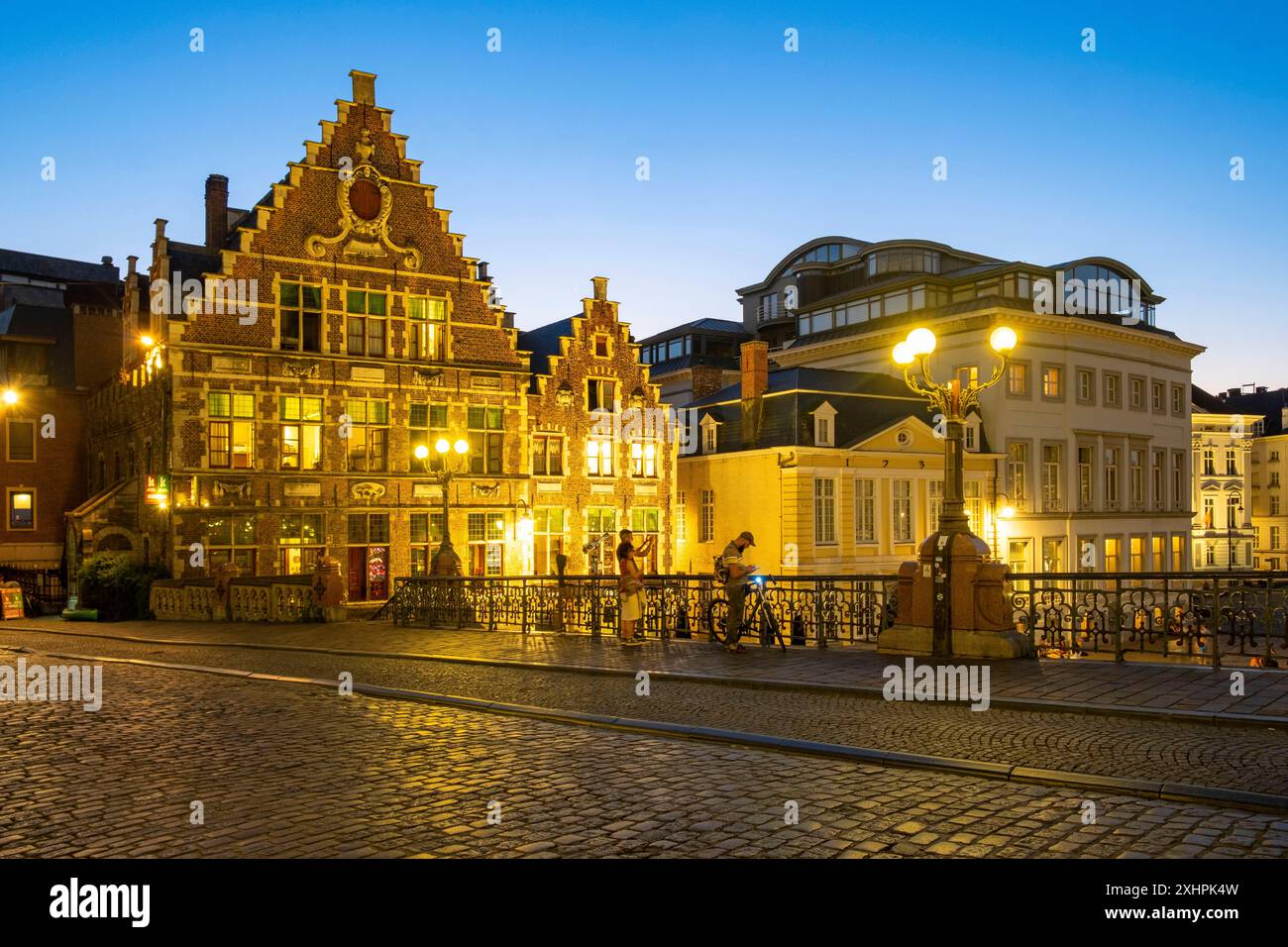 Belgium, East Flanders, Ghent, the Saint-Michel bridge, and the ...