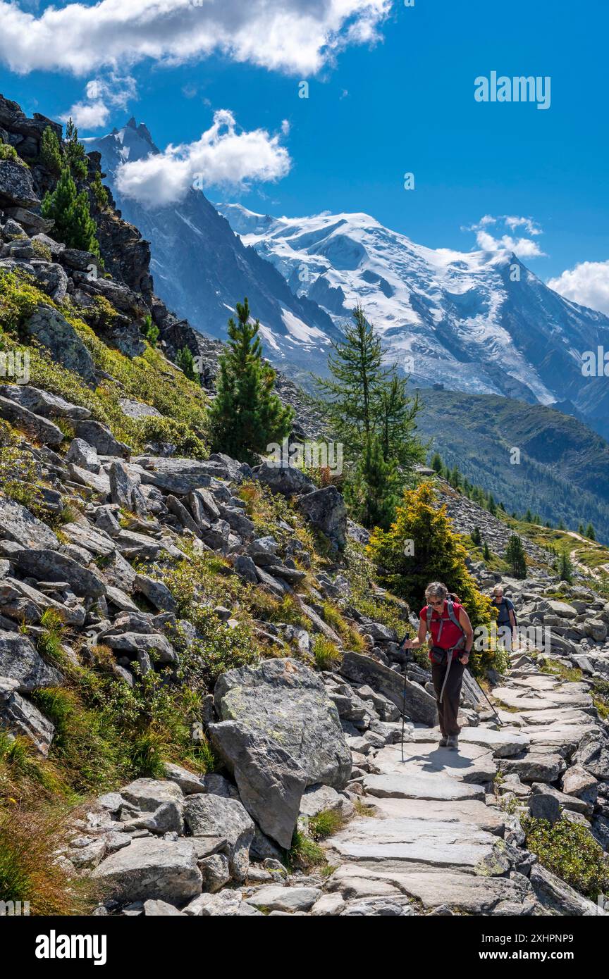 France, Haute Savoie , Mont Blanc massif, Chamonix, hike on the balcony ...