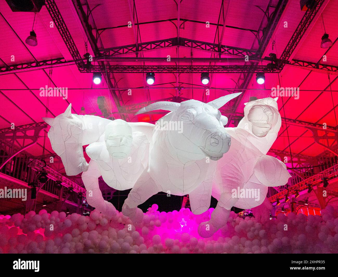 France, Paris, Halle de la Villette, Pop Air balloon exhibition Stock ...
