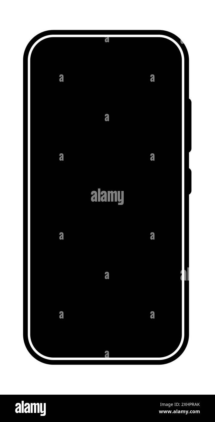 mobile phone silhouette shape, simple black and white vector ...