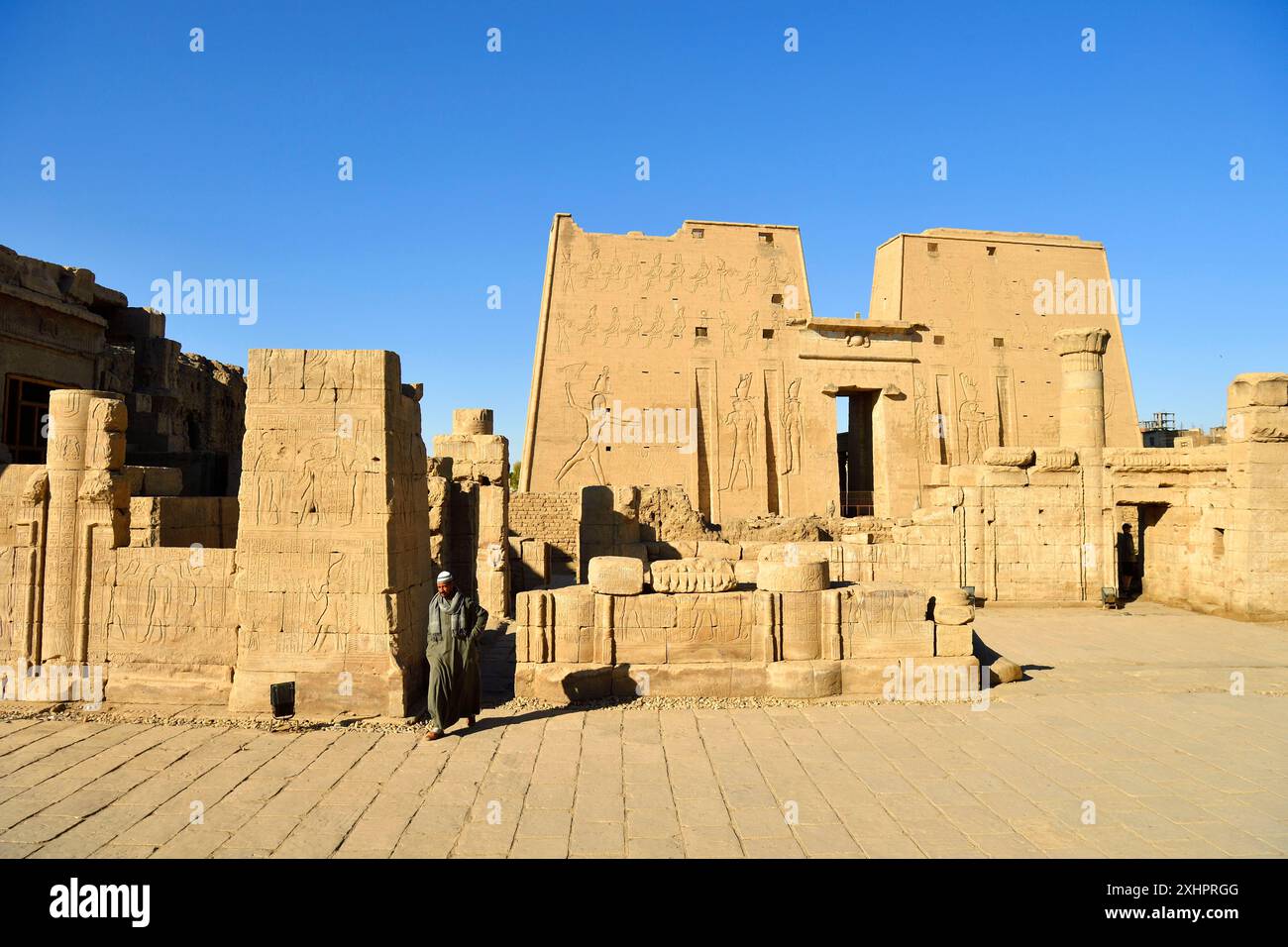 Egypt, Upper Egypt, Nile Valley, Edfu, temple dedicated to Horus God ...