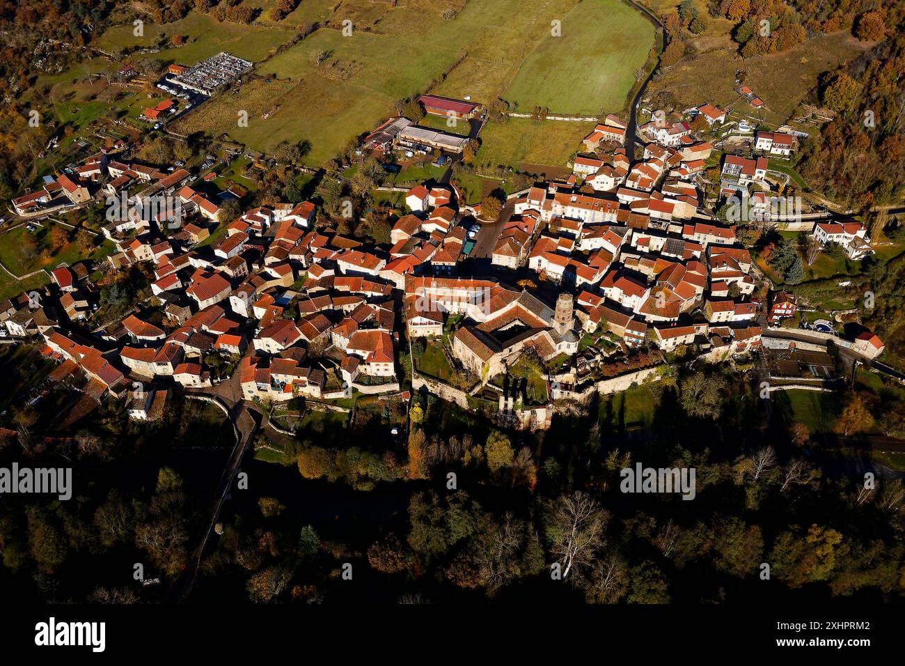 France, Haute Loire, Lavaudieu, labelled Les Plus Beaux Villages de ...