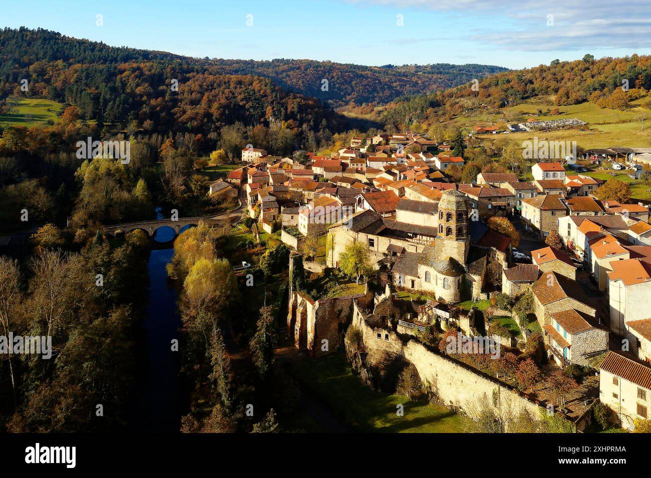 France, Haute Loire, Lavaudieu, labelled Les Plus Beaux Villages de ...