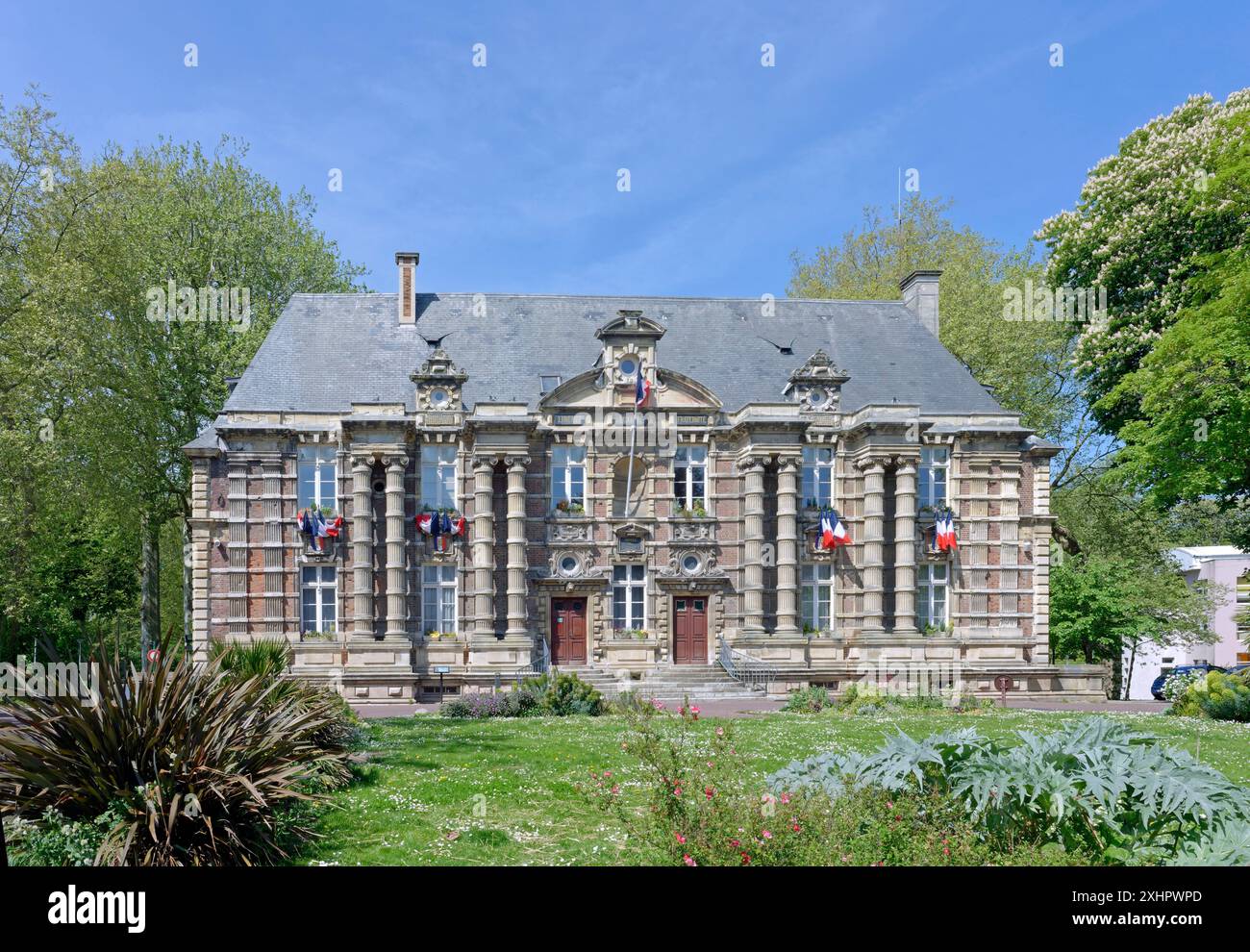 France, Seine Maritime, Harfleur, a town hall housed in a 17th century ...